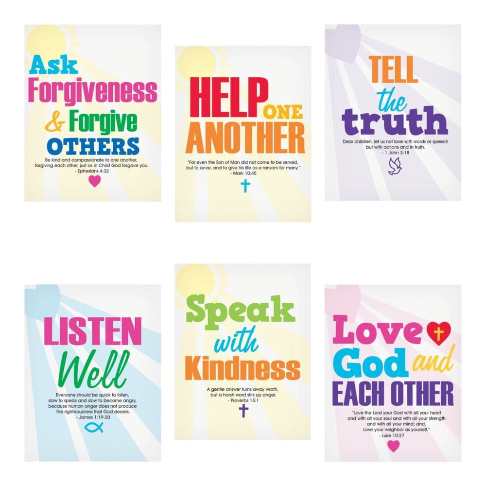Faith Classroom Rules Poster Set - Educational - 6 Pieces - Walmart.com