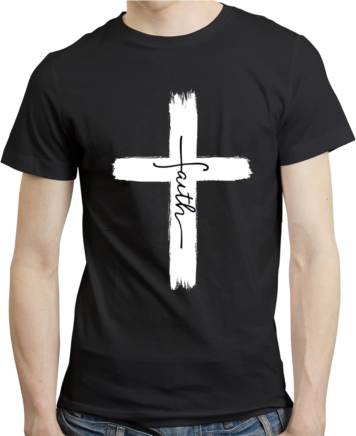 Faith Cross Christian Graphic T Shirt Men Sayings Catholic Religion ...