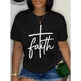 Faith Cross Christian Handwriting Style Religious Typography T-Shirt ...
