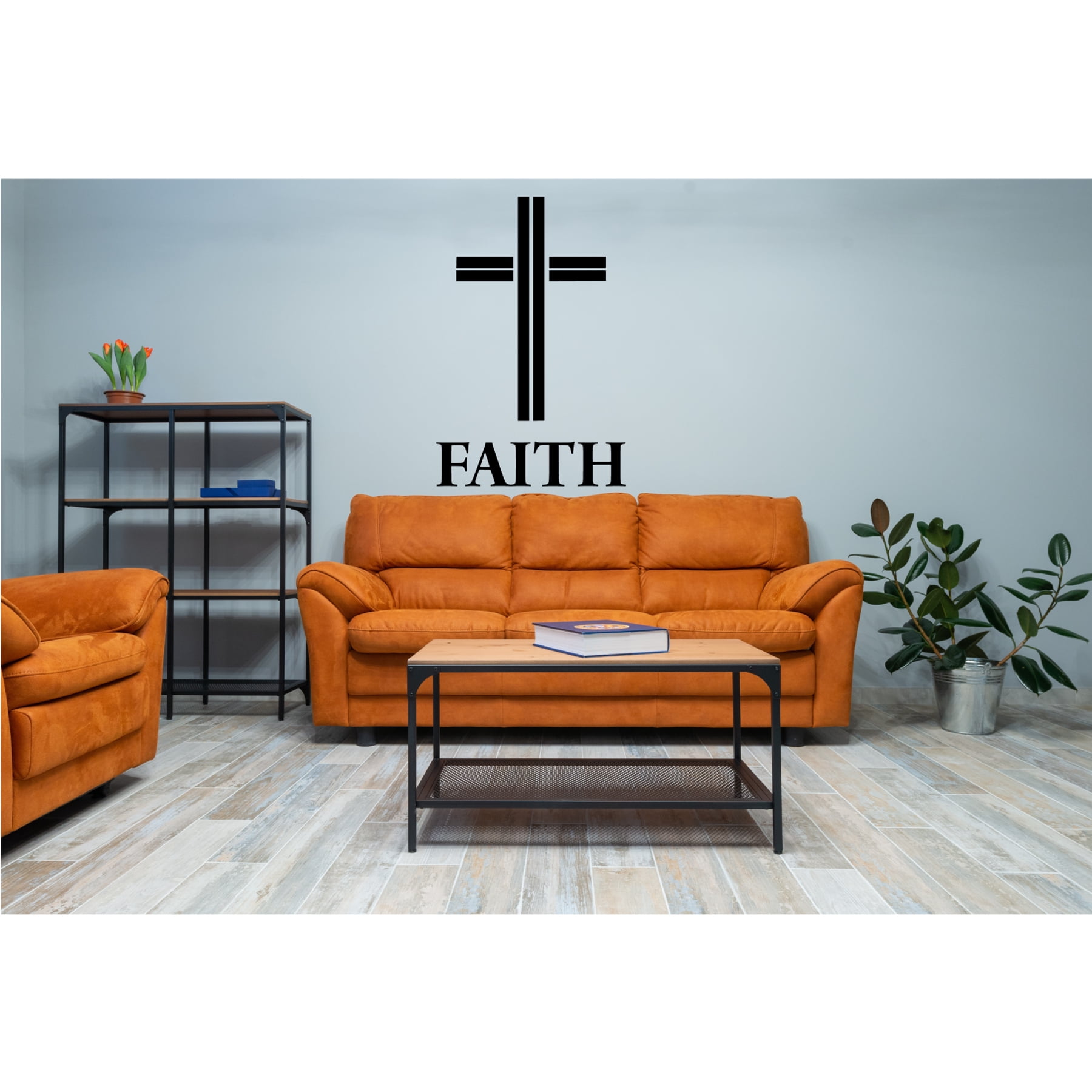 Faith Cross Christian Vinyl Decal - Inspirational Window Sticker for ...
