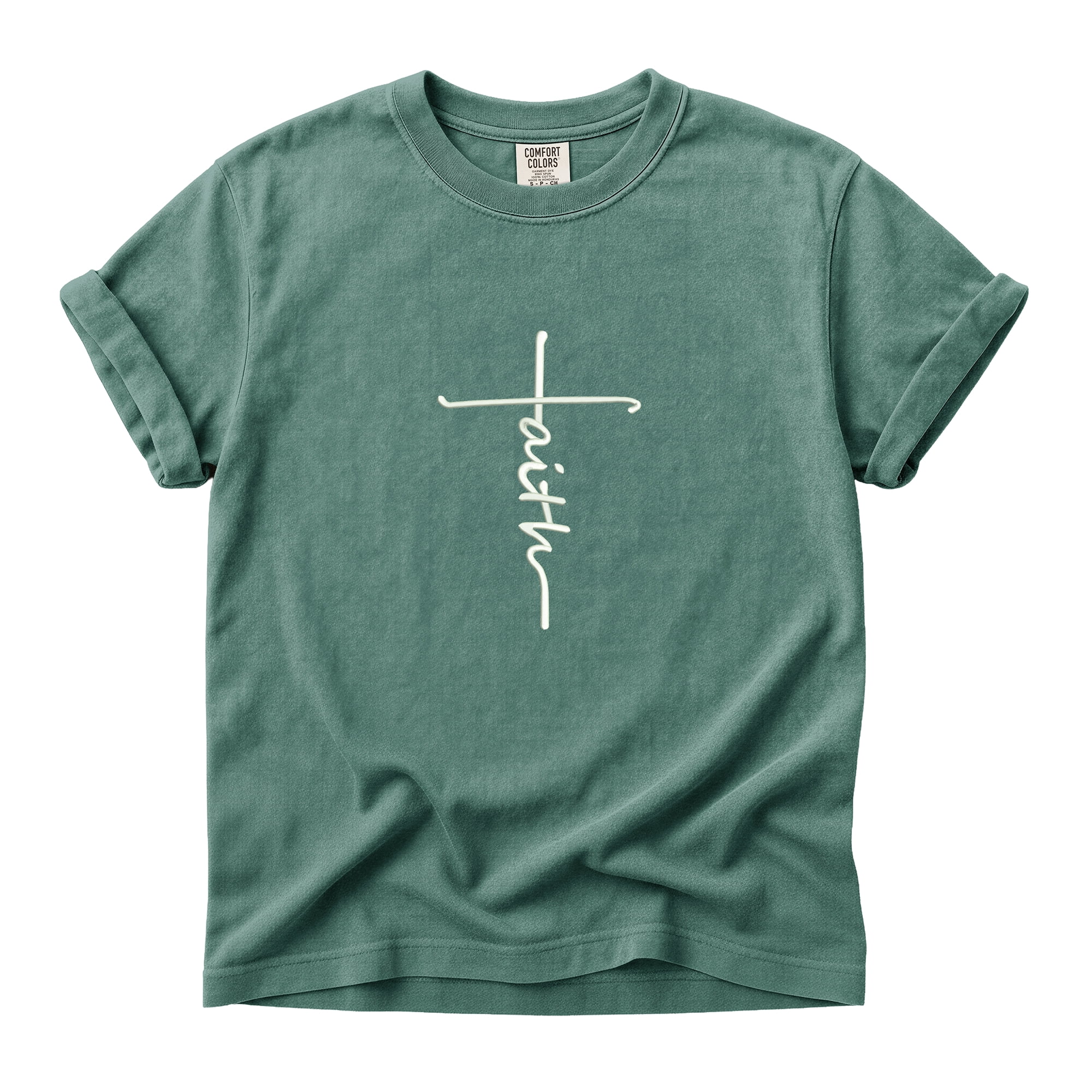 Faith Cross Embroidery Christian T-Shirt for Men Women - Walmart.com