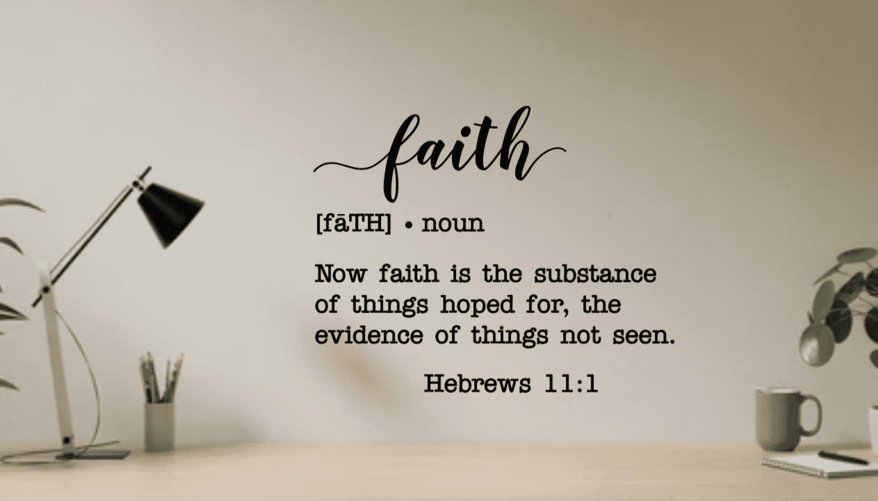 Faith Definition Wall Art with Hebrews 11:1 Bible Verse Quote ...