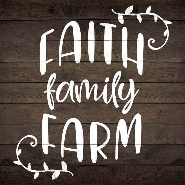 Faith Family Farm Rustic Looking Inspiration Farmhouse Wood Sign Wall ...