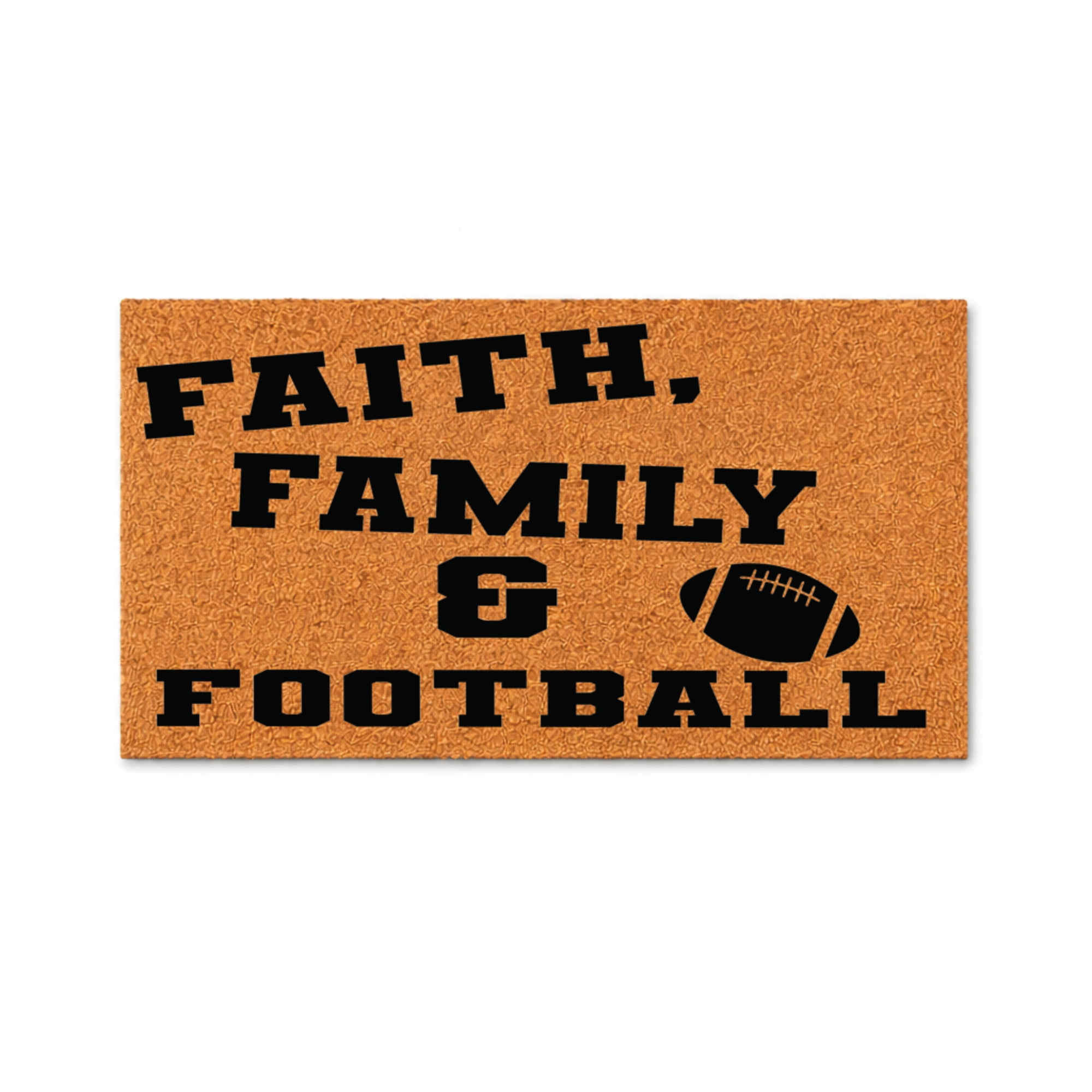 Faith Family Football Doormat, Welcome Front Porch Mat, Outdoor ...
