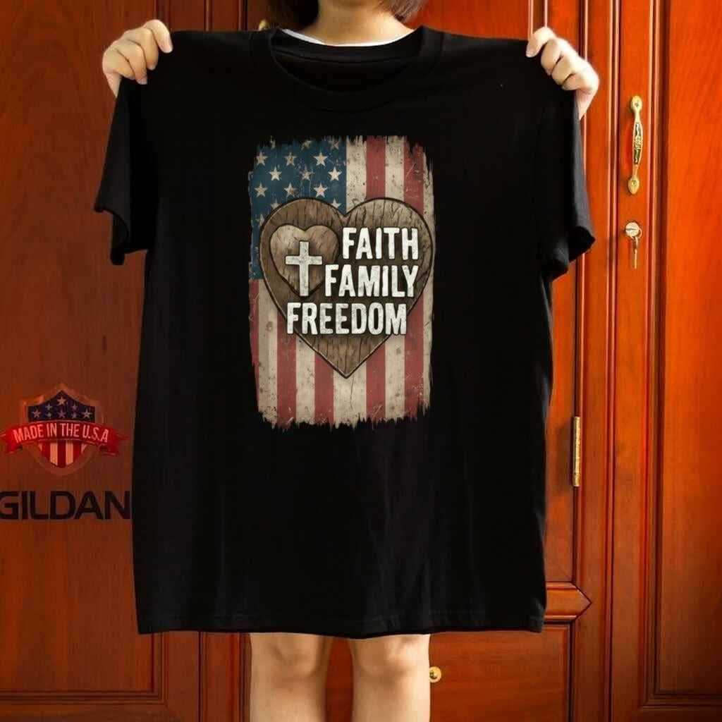 Faith Family Freedom Cross Inspired Uplifting Devotional Graphic ...