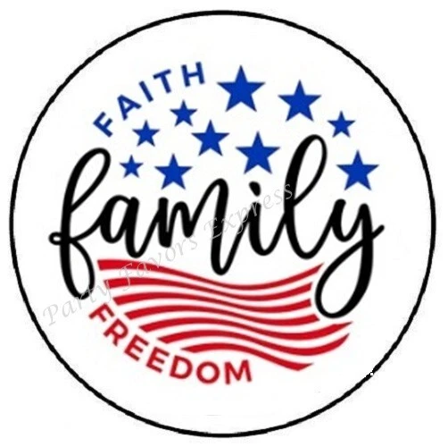 Faith Family Freedom Patriotic Stickers Party Favors Phone Decal Water ...