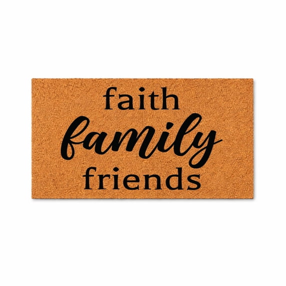 Faith Family Friends Doormat, Christian Entryway Welcome Mat, Front ...