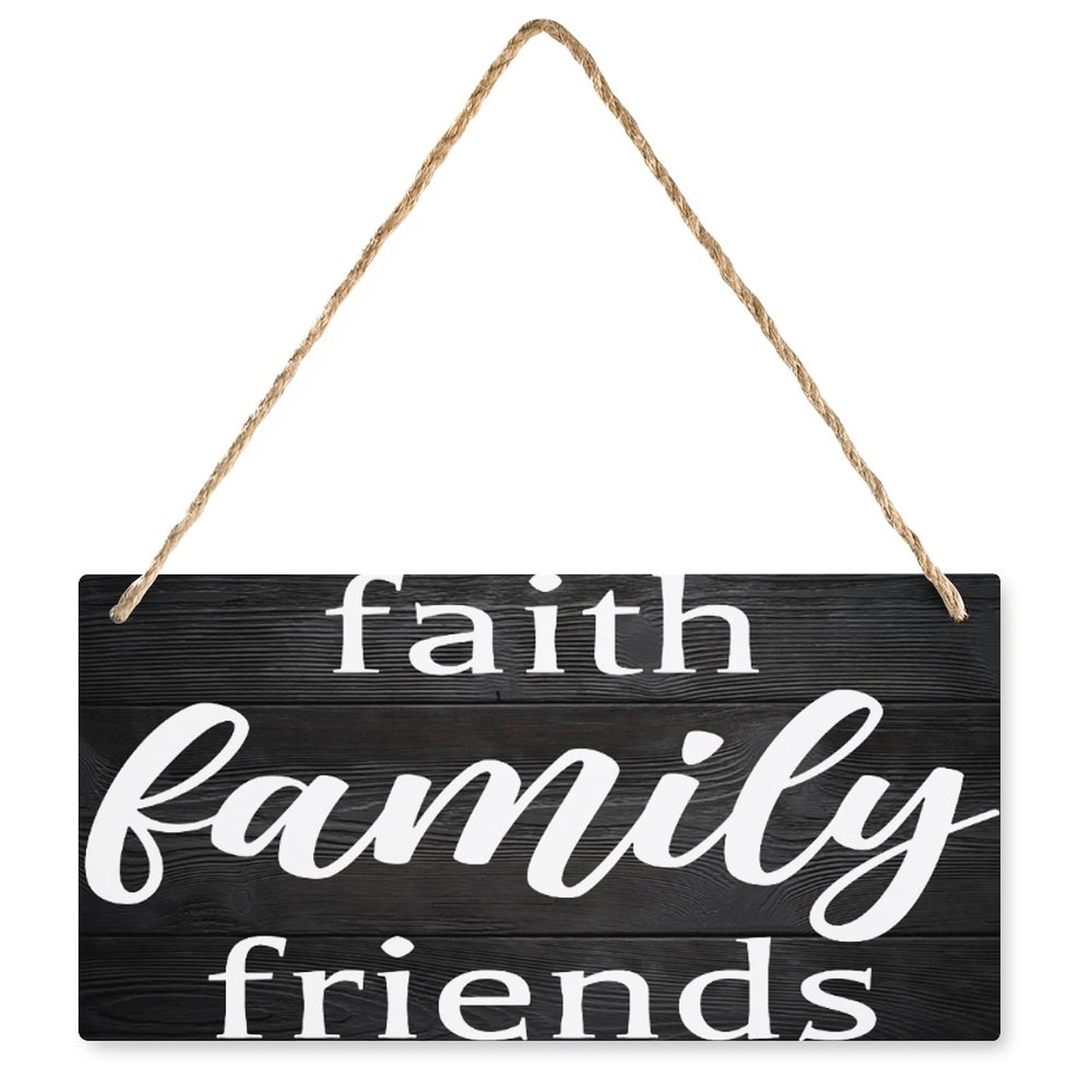 Faith Family Friends Sign Family Sign Family Wall Decor Hanging Wood ...
