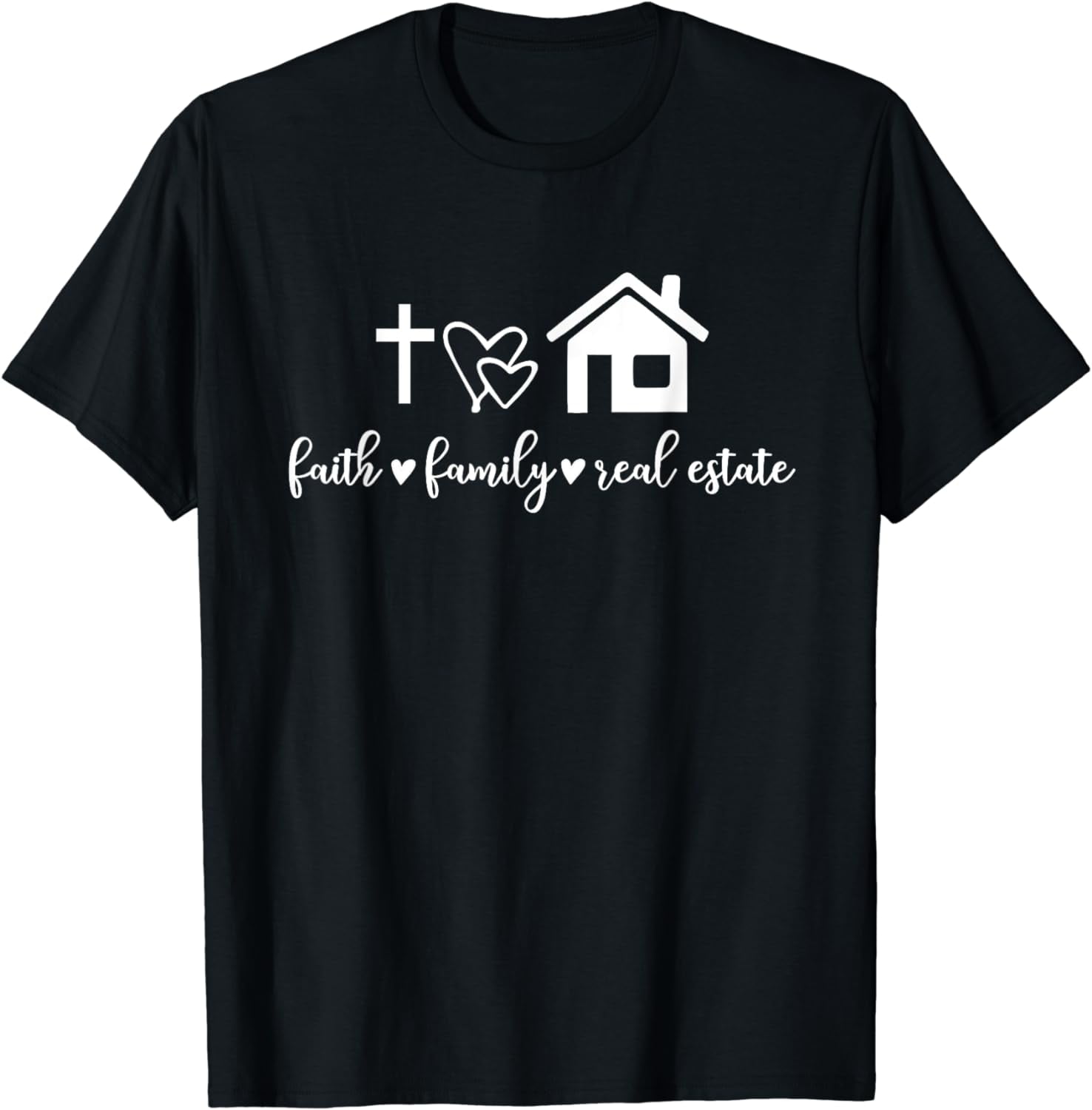 Faith Family Proud Christian Real Estate Agent Job Pride T-Shirt ...