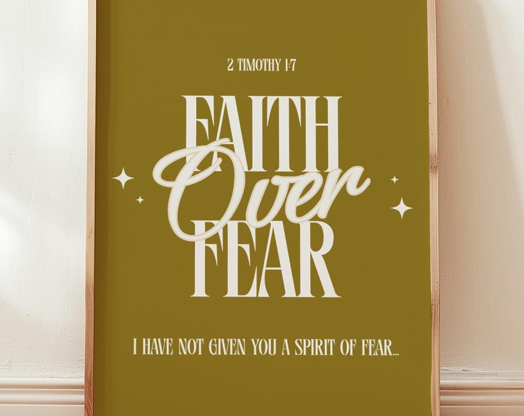 Faith Over Fear Bible Verse Wall Art Prints Trendy Christian Wall Art ...