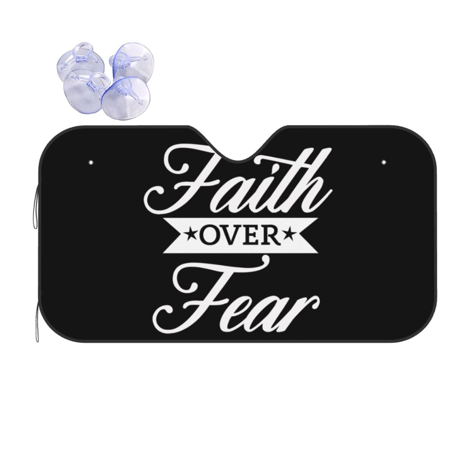 Faith Over Fear Car Sun Shade Windshield Portable Sun Blocker for Car ...
