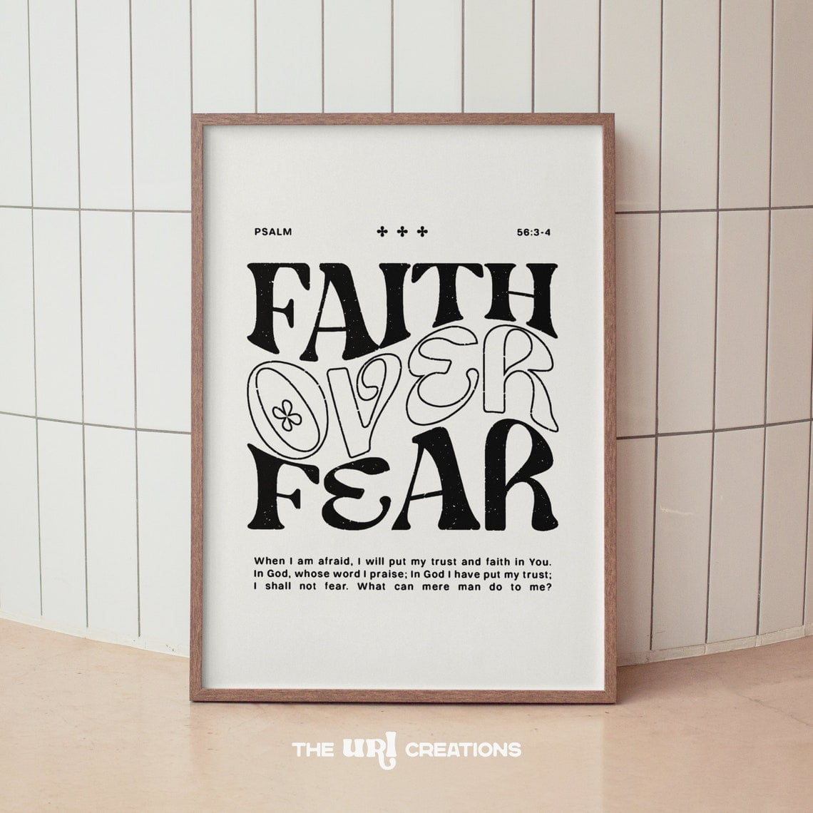Faith Over Fear Christian Wall Art Bible Verse Poster, Minimalist ...