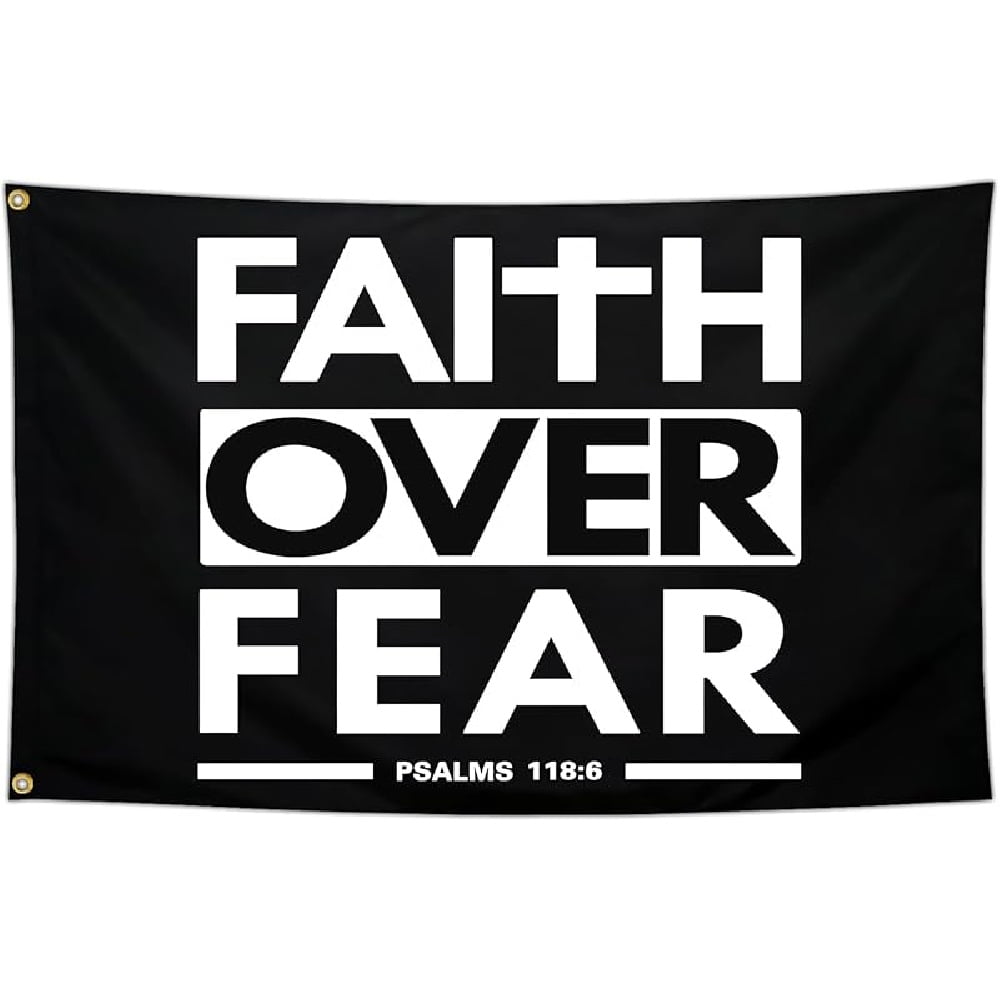 Faith Over Fear Flag Bible Verse Christian Jesus American Flags for ...