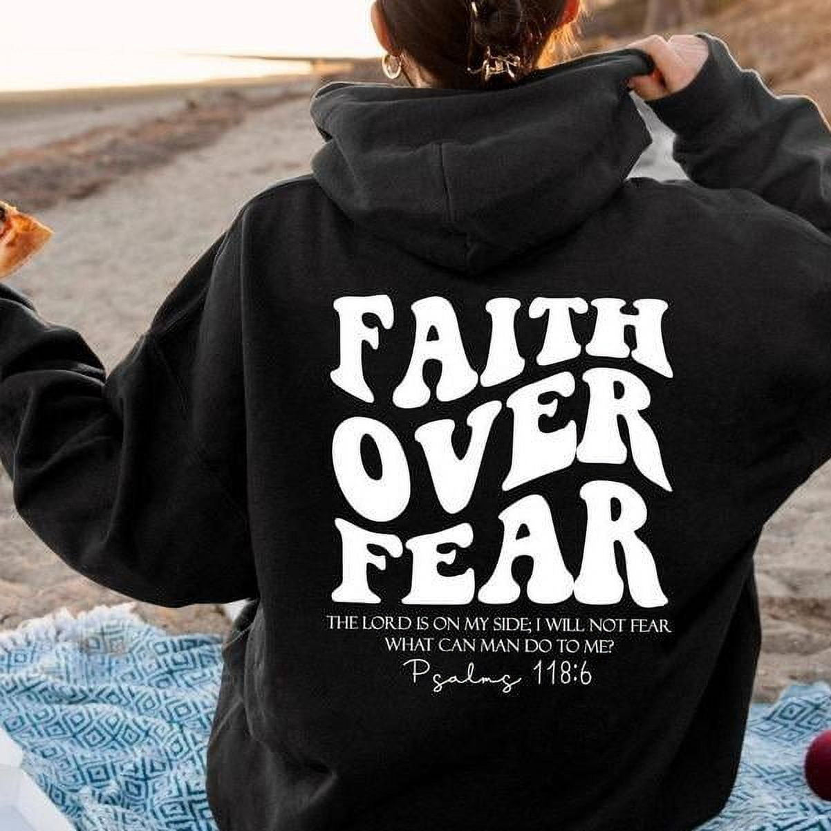 Faith over Fear Full Color. Christian . Bible Verse Graphic ter ...