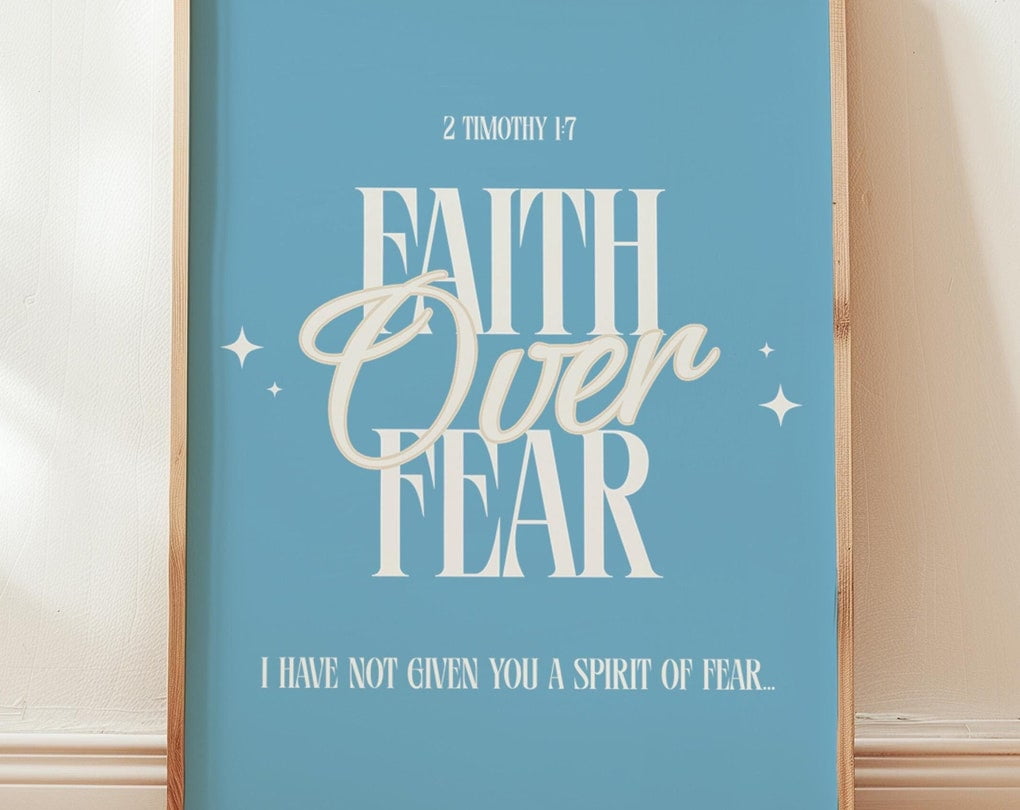 Faith Over Fear Scripture Wall Art Trendy Prints With Christian Wall ...