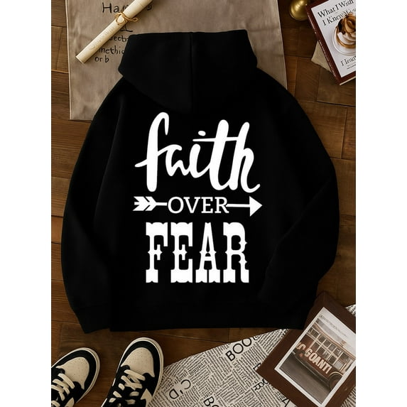 Faith Over Fear sweatshirt Christianity mens sweater hoodie black ...