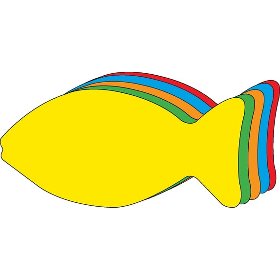 SHAPES ETC. Faith Fish Large Foam Assorted Color Creative Cut-Outs ...