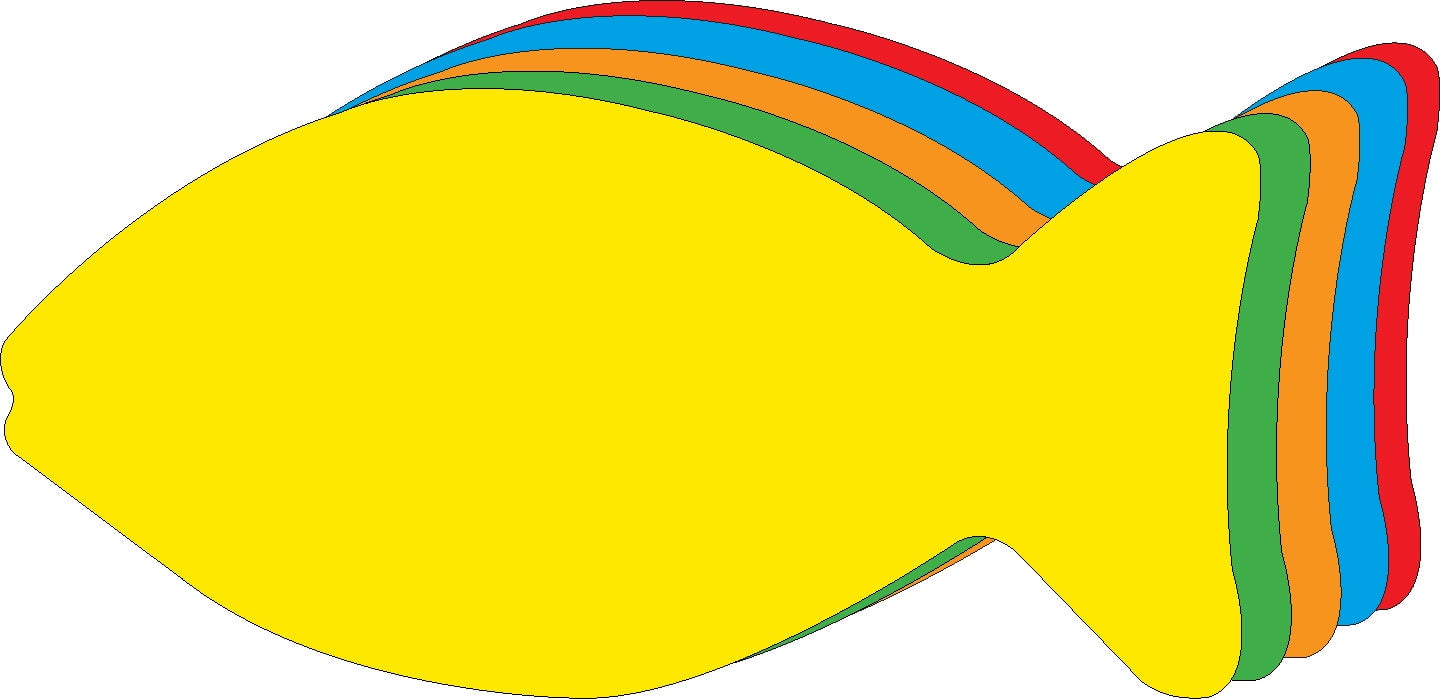Faith Fish Small Foam Assorted Color Creative Cut-Outs - Walmart.com