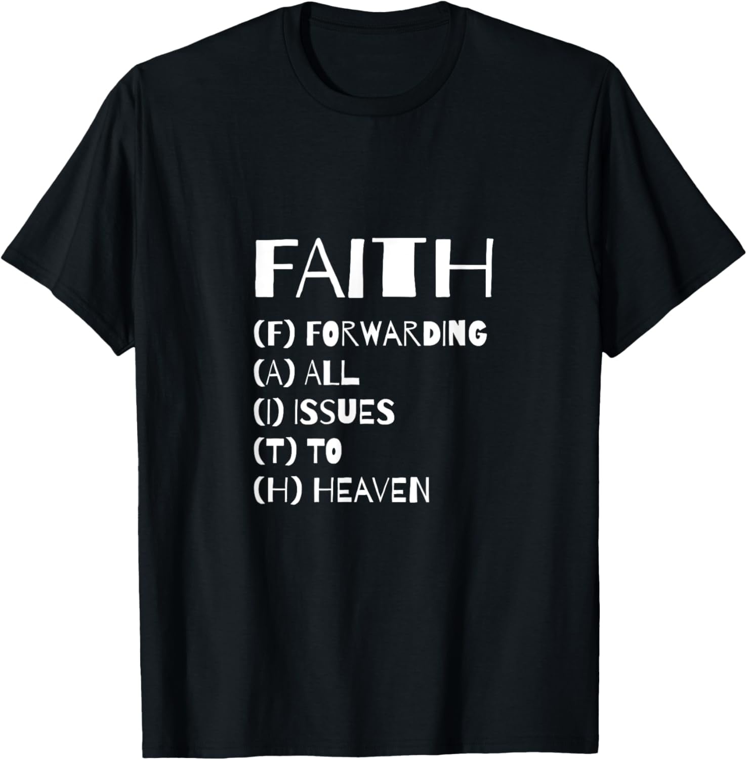 Faith Forwarding All Issues To Heaven - Christian T-Shirt - Walmart.com