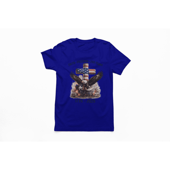 Faith Freedom 250 Years Patriotic Christian Graphic T-Shirt 1776-2026 ...