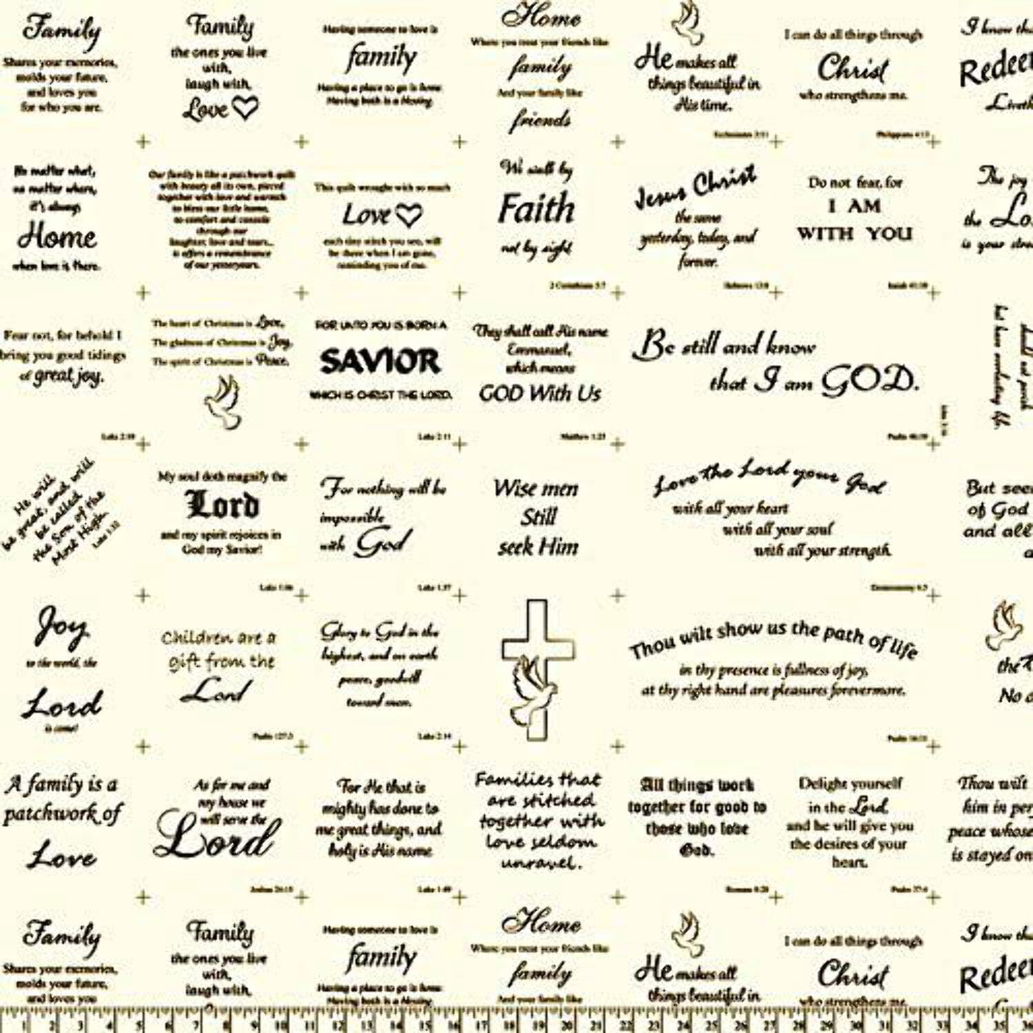 Faith Home and Faith Religious Text Patch Bible Verse Cream Cotton ...