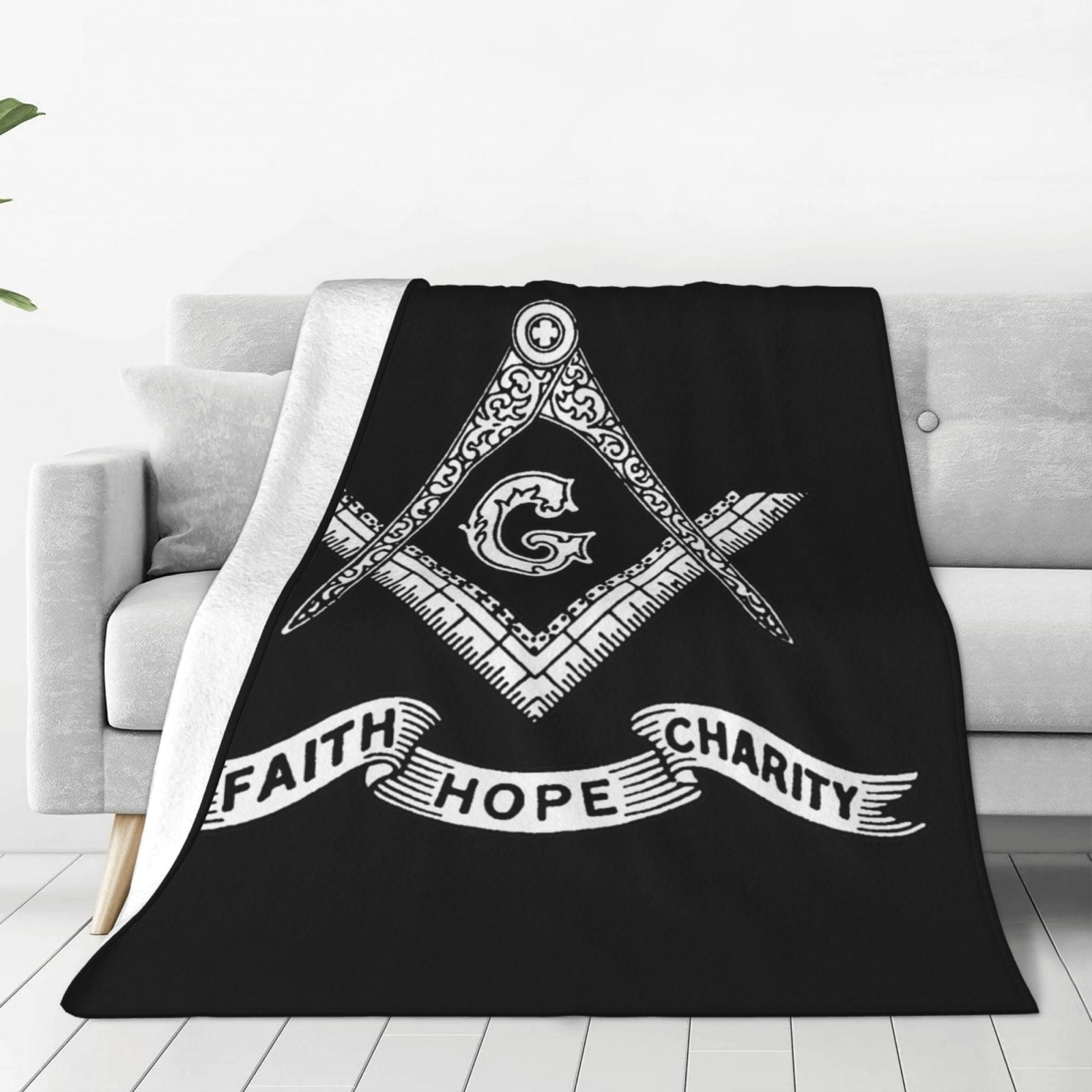 Faith Hope Charity Masonic Freemason Bed Blanket Fleece Throw Blankets ...