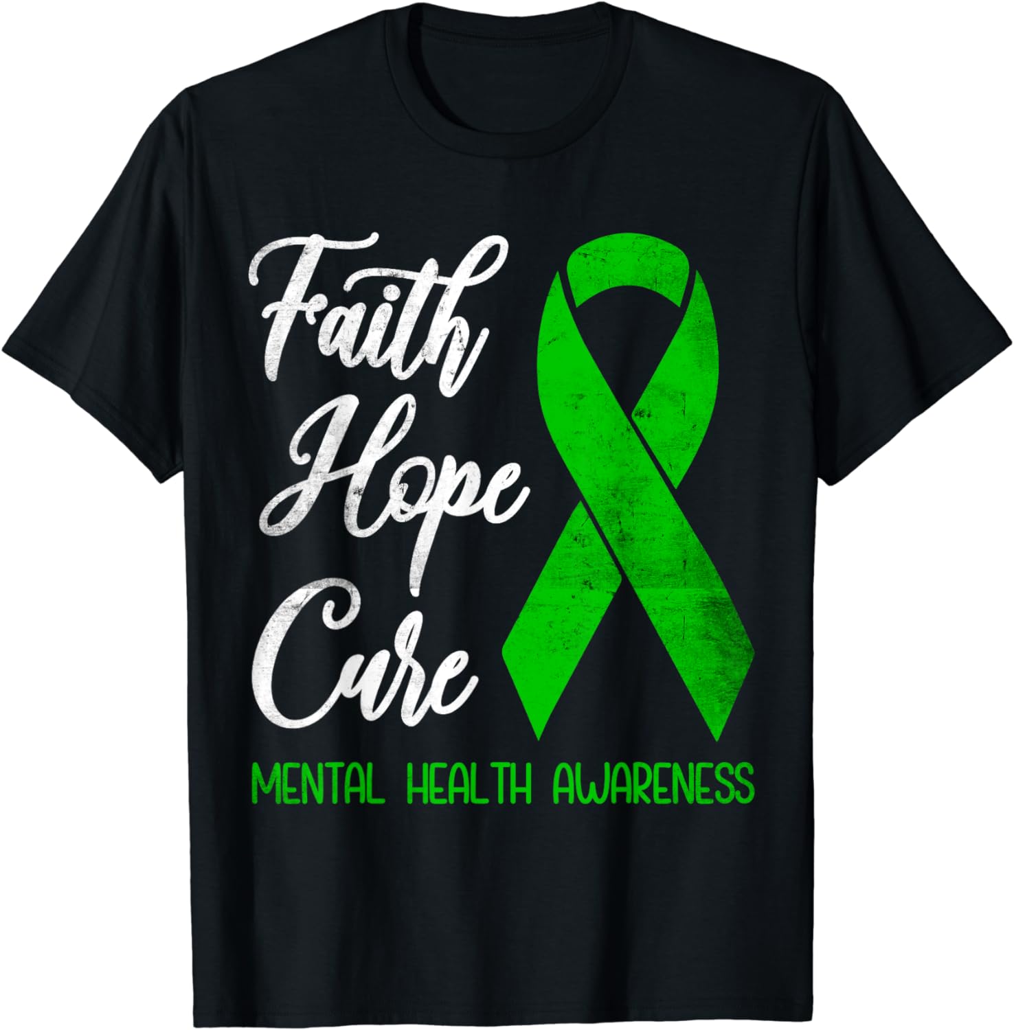 Faith Hope Cure Mental Health Awareness Month Support Squad T-Shirt ...