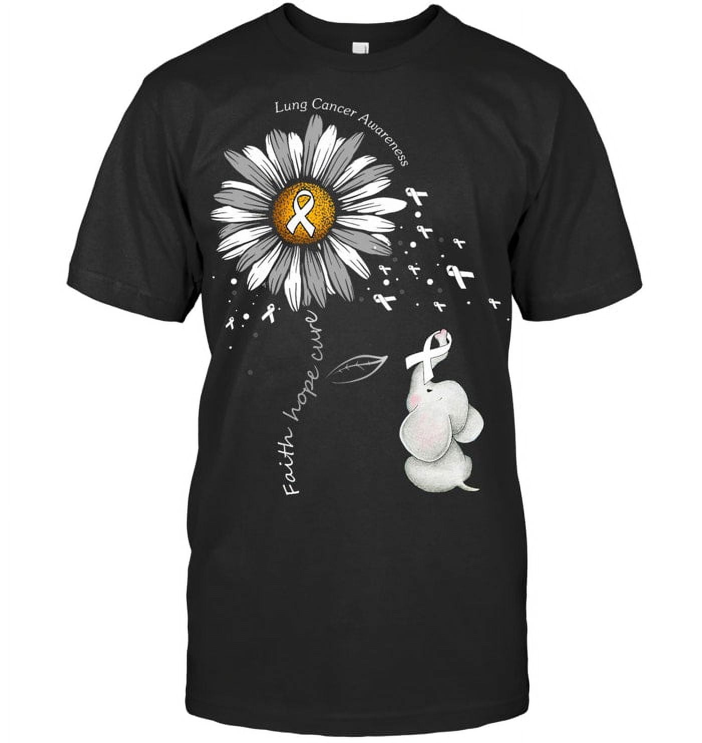 Faith Hope Cure White Daisy Flower Lung Cancer Lung Cancer T Shirt ...