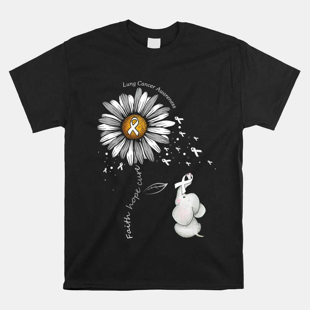 Faith Hope Cure White Daisy Lung Health Support Unisex T-Shirt, up to ...