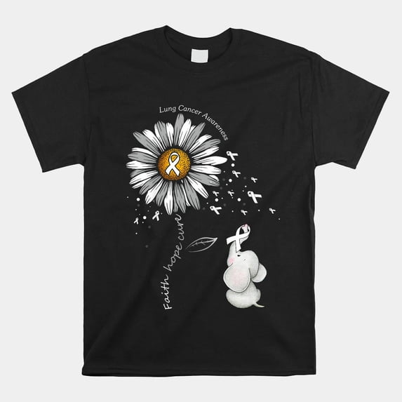 Faith Hope Cure White Daisy Lung Health Support Unisex T-Shirt, up to ...