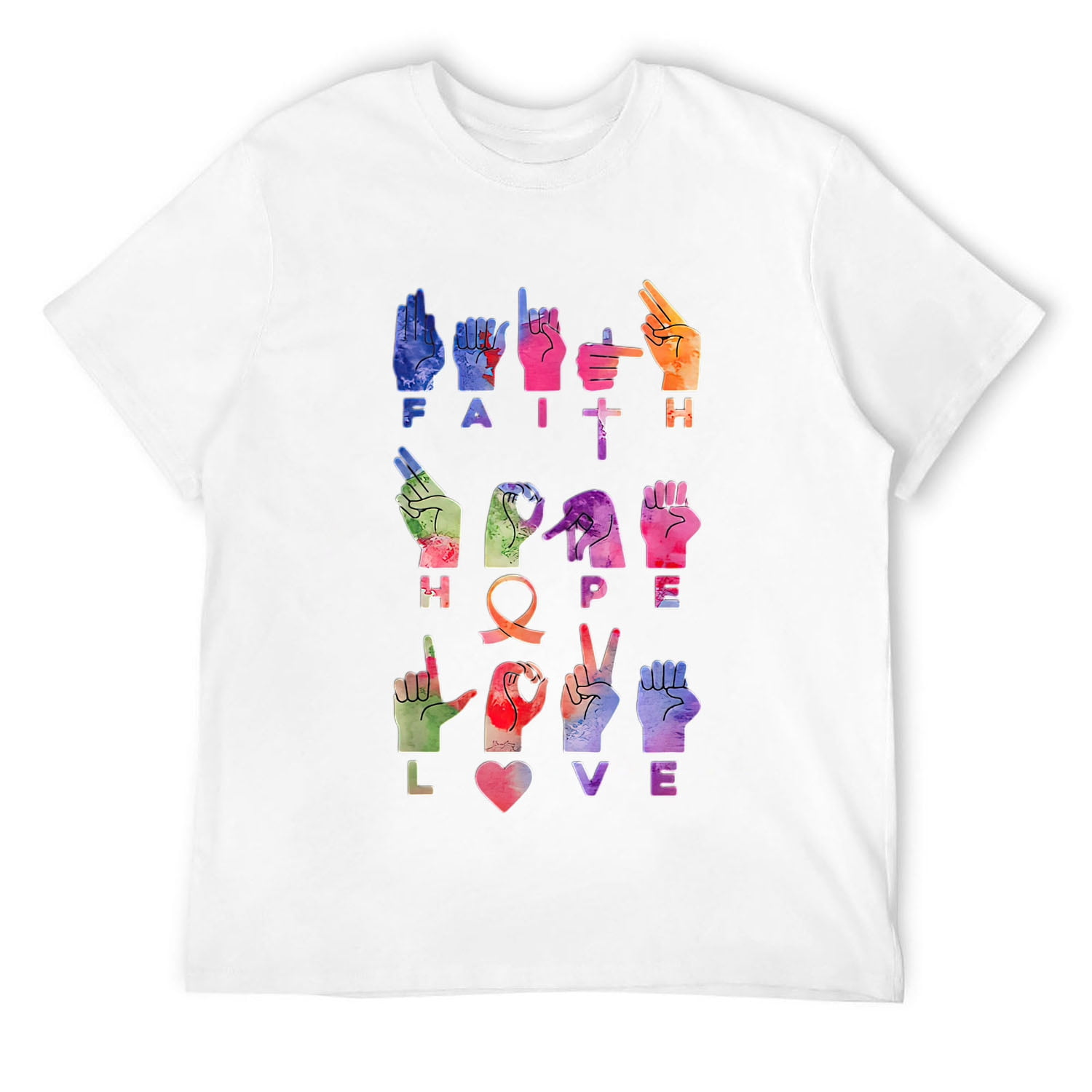 Faith Hope Love ASL American Sign Language T-Shirt - Walmart.com