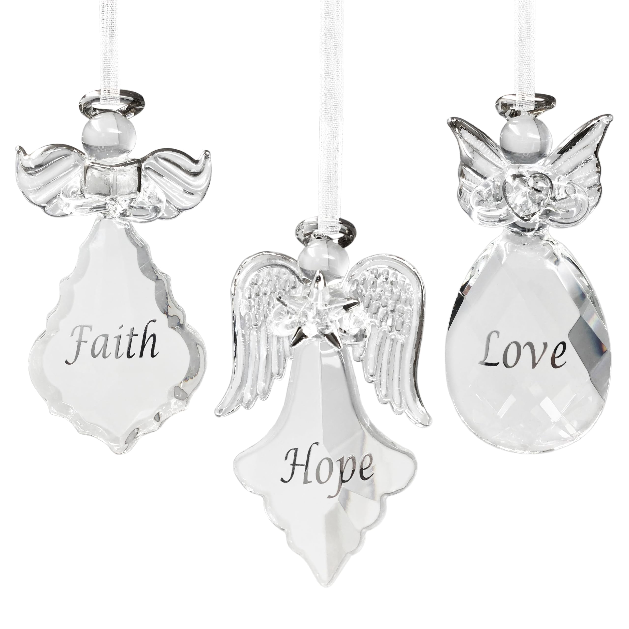 Faith Hope Love Angel Ornaments For Christmas Decorating - Crystal ...