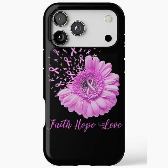 Faith Hope Love Awareness Pink Ribbon iPhone Case 11 through 17 Pro Max ...
