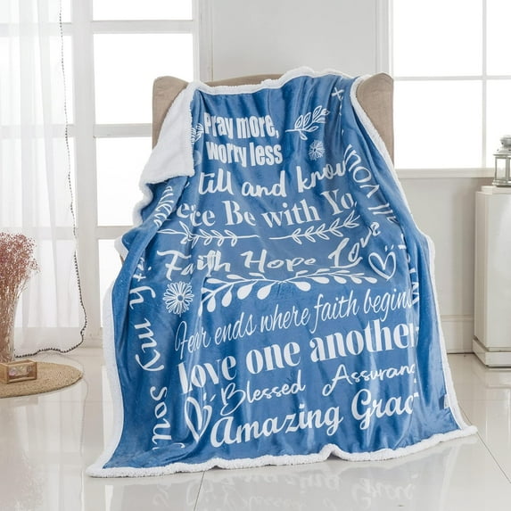 Faith Hope Love Blanket for Mom, Grandma, Inspirational Christian Gifts ...