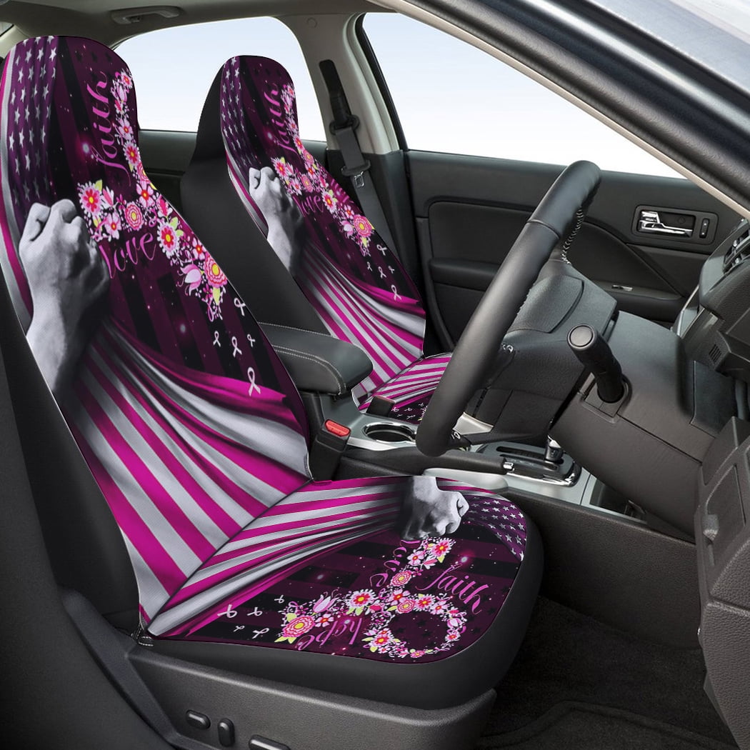Faith Hope Love Breast Cancer Seat Covers Cars, Car Truck SUV 2 Piec ...