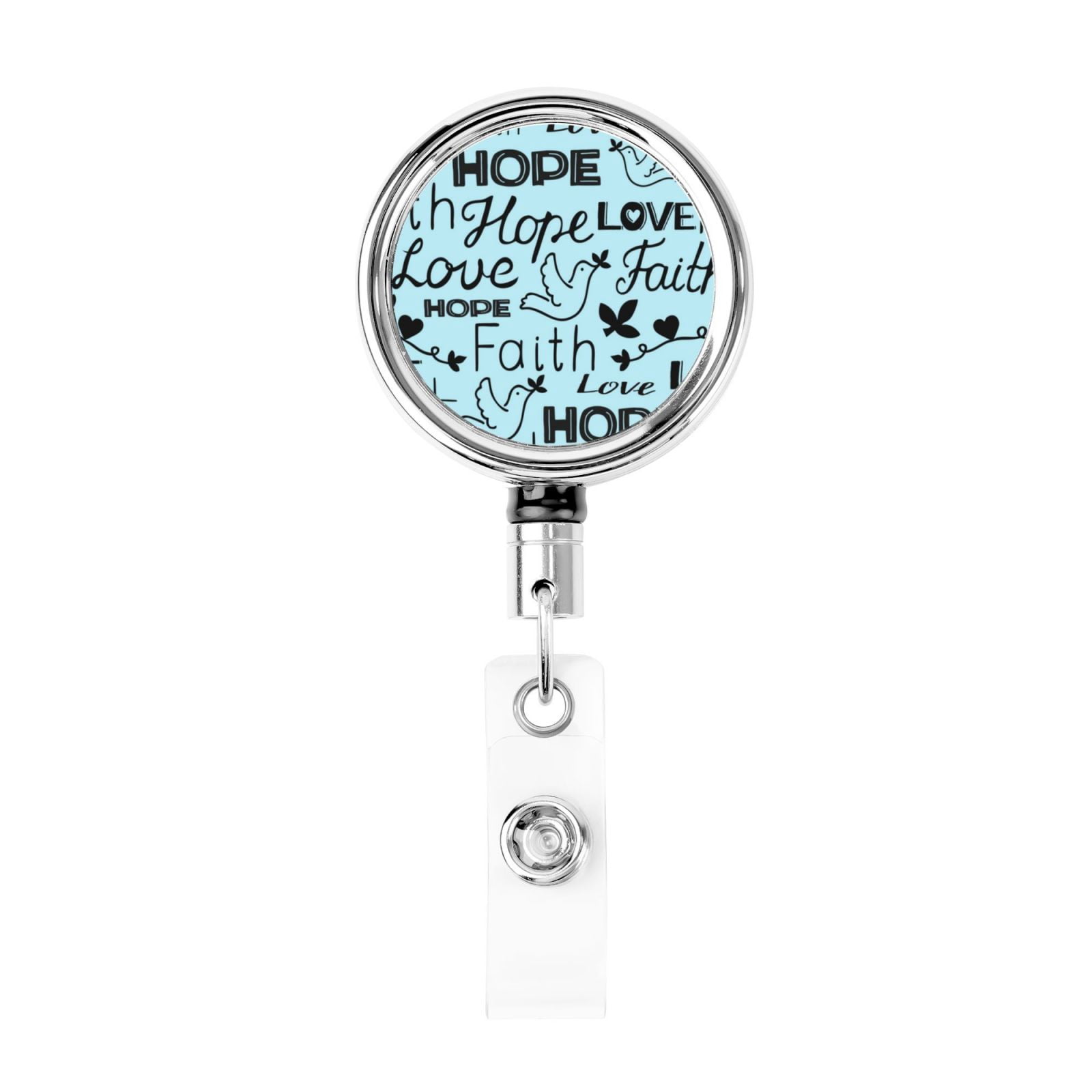 Faith Hope Love Christian Badge Reel Retractable Badge Holder ID Card ...