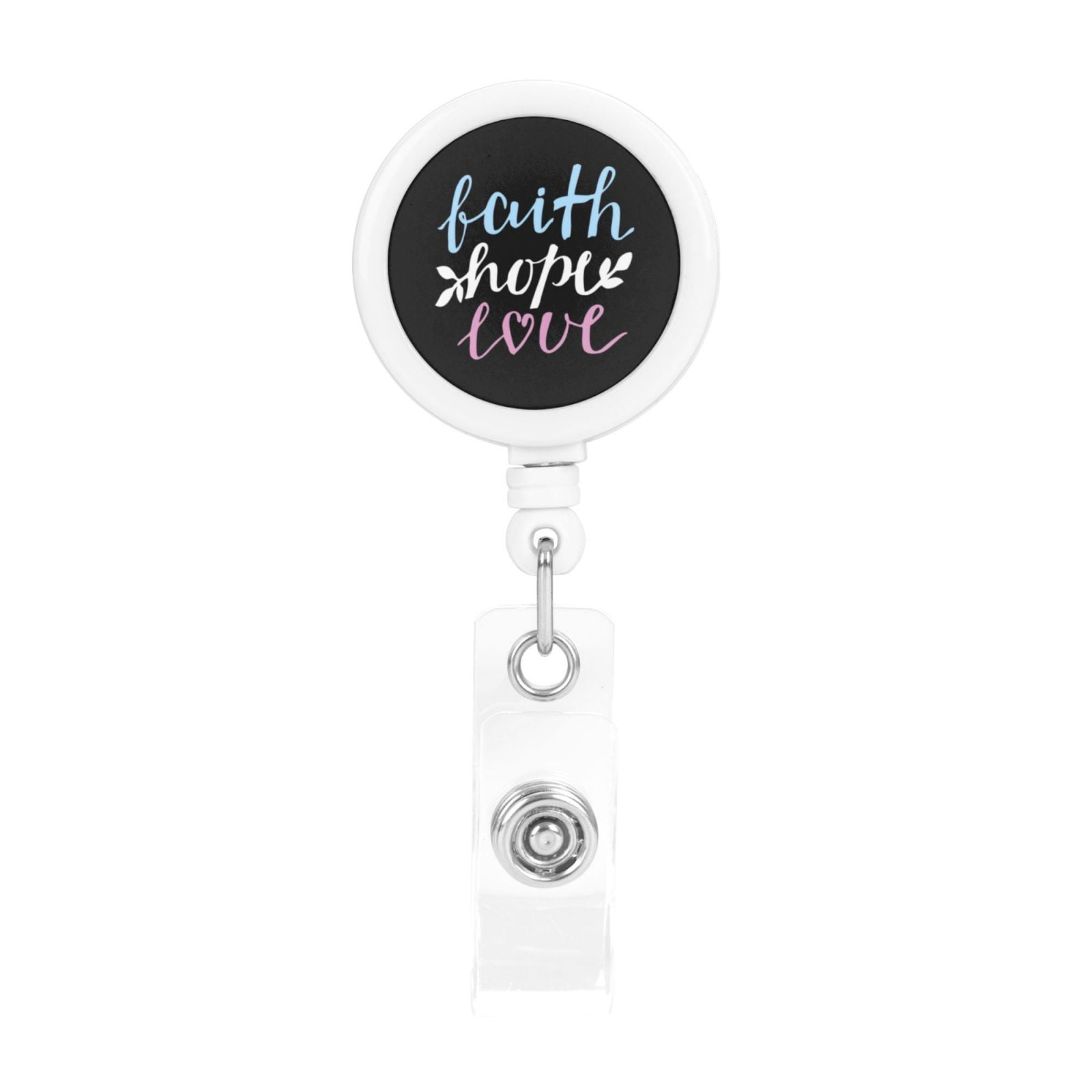 Faith Hope Love Christian Badge Reel Retractable Badge Holder ID Card ...