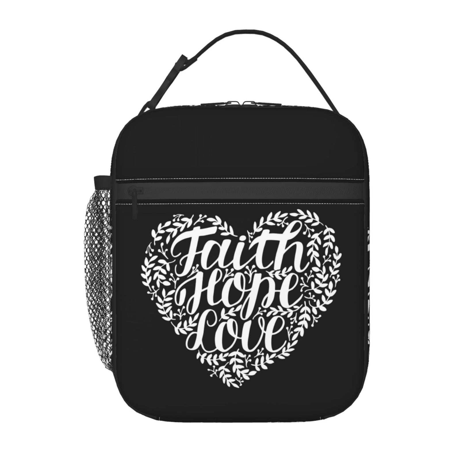 Faith Hope Love Christian Portable Lunch Bag Reusable Insulated Tote ...