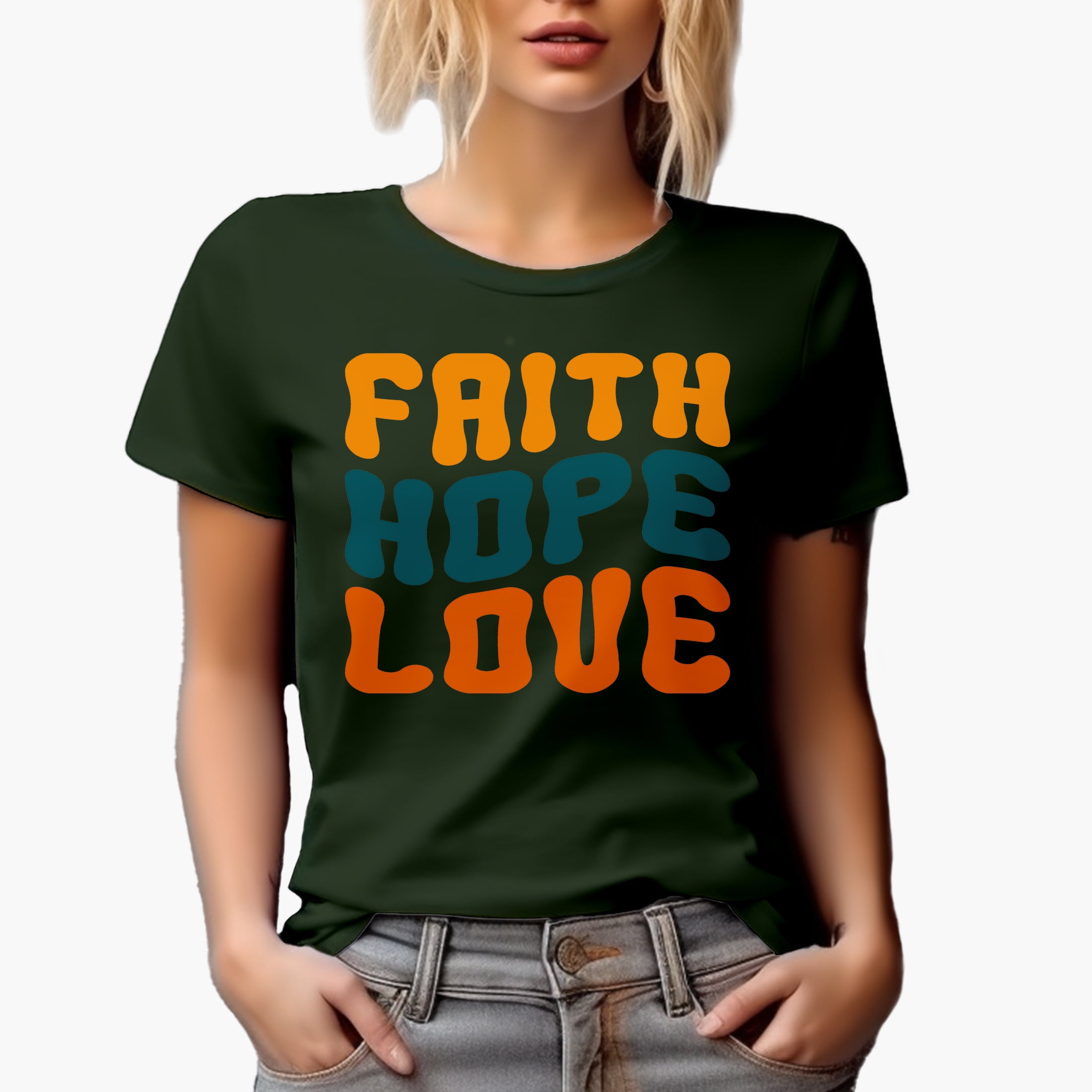 Faith Hope Love, Christian, Scripture or Bible Verse Themed, Groovy ...