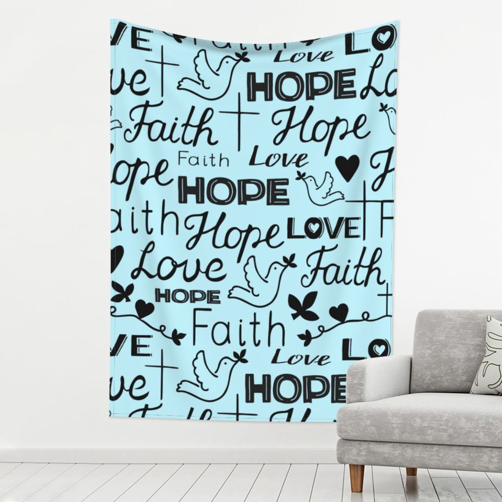 Faith Hope Love Christian Tapestry Banner Backdrop Flag Background ...