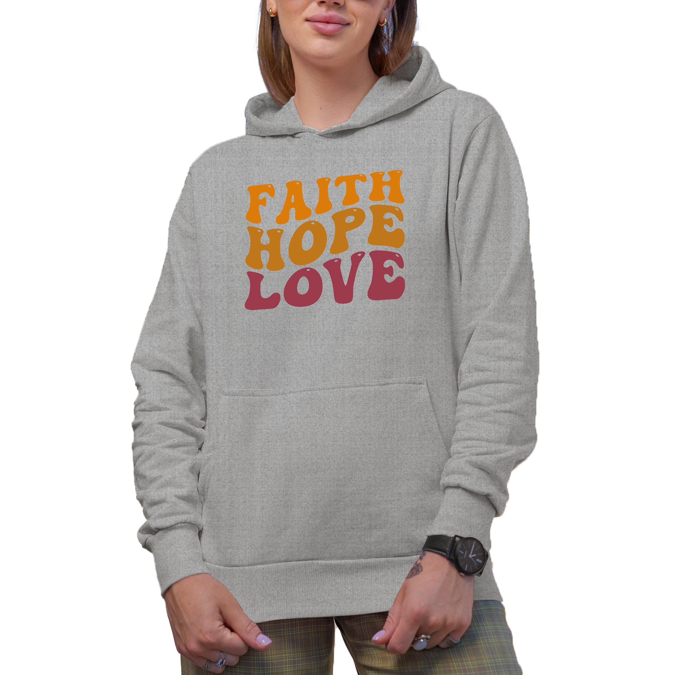 Faith, Hope, Love, Christian Themed, Groovy Retro Wavy Text Merch Gift ...