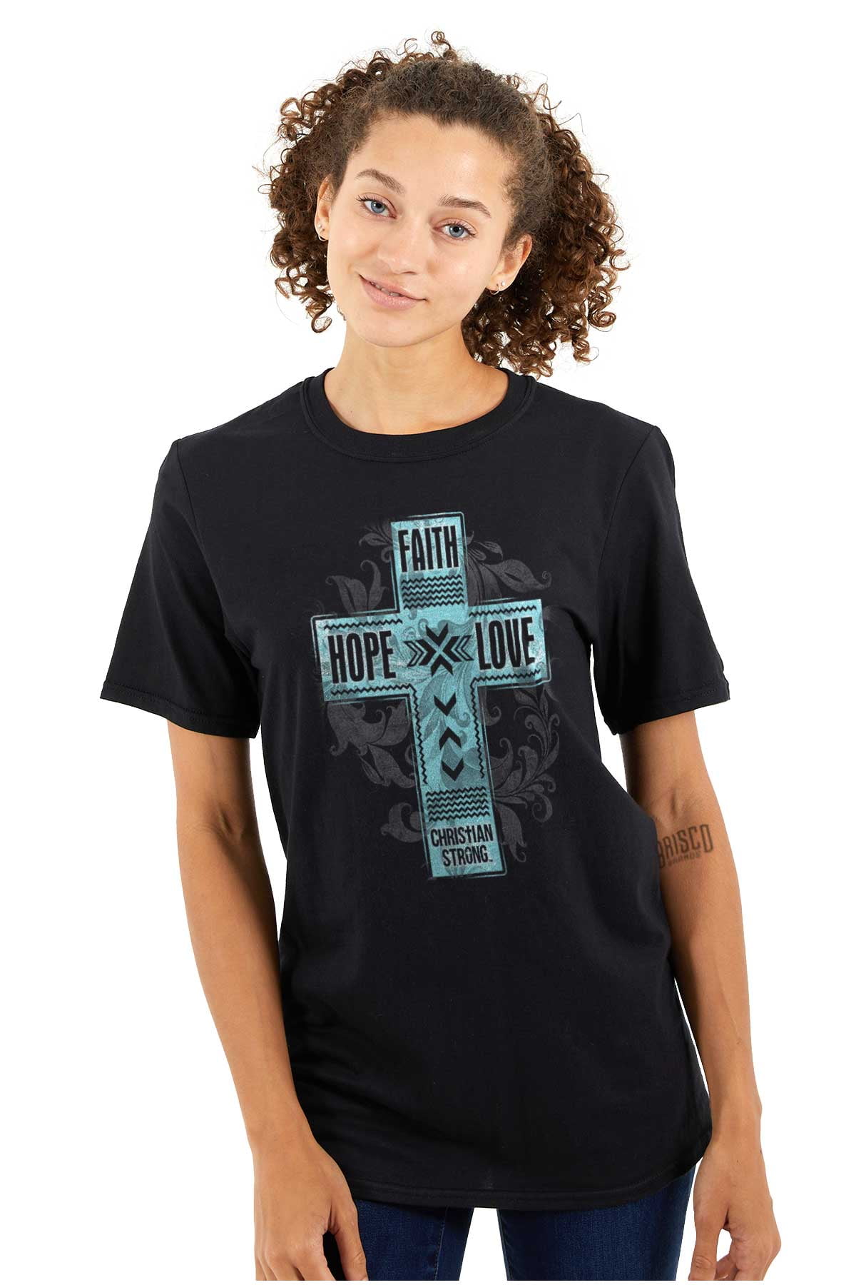 Faith Hope Love Cross Christian Women's Graphic T Shirt Tees Brisco ...