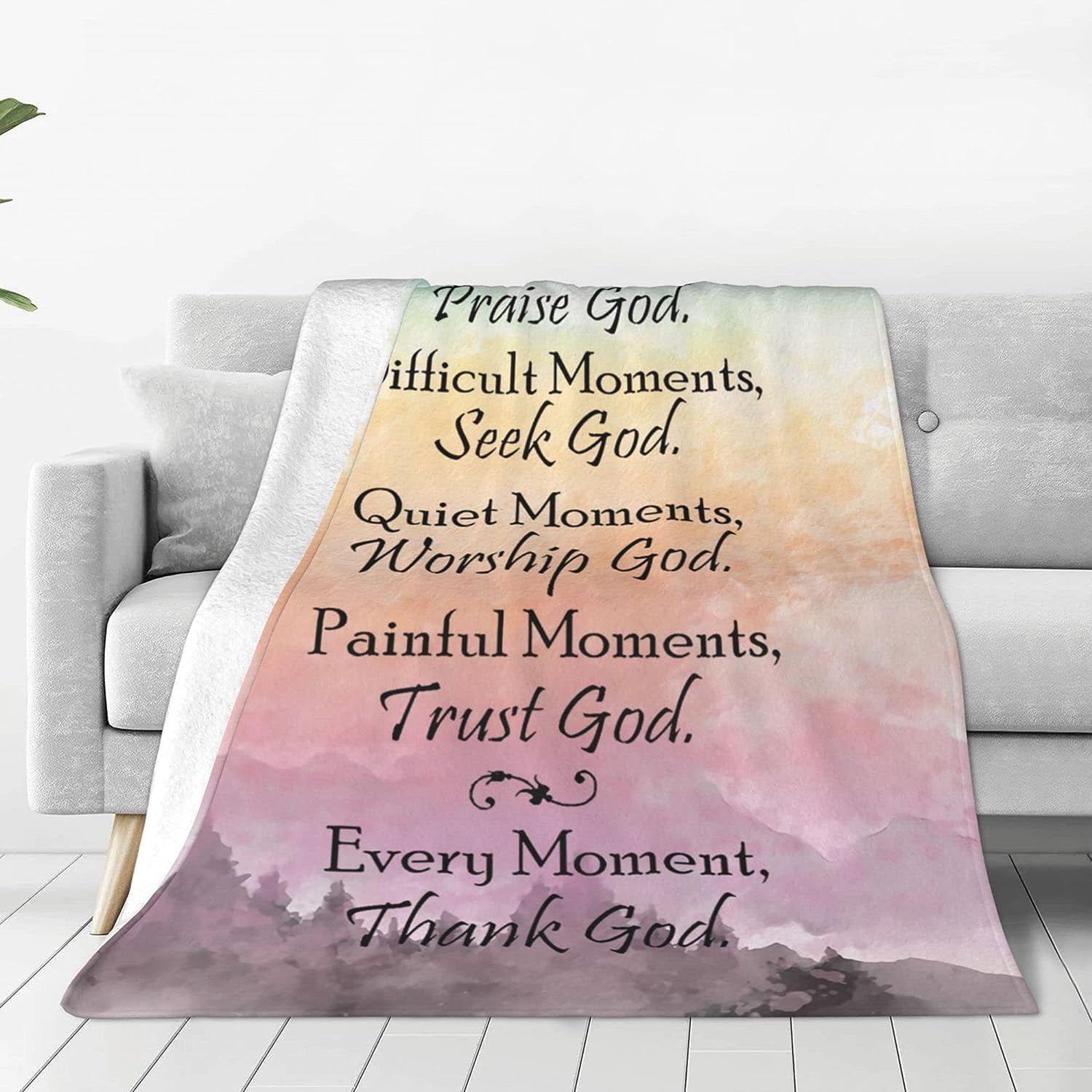 Faith Hope Love Family Blanket Bible Verse Throw Blankets Travel ...