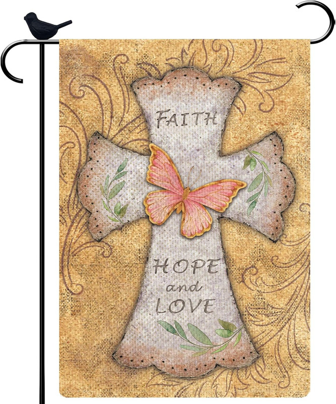 Faith Hope and Love Garden Flag Jesus Lord God Christian Flag 12x18 ...