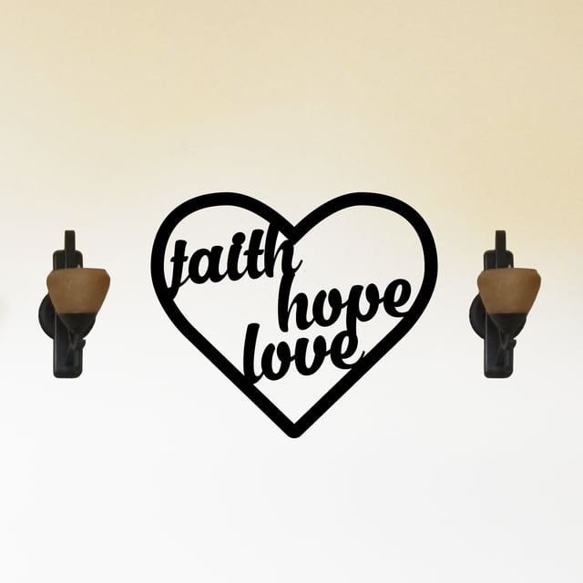 Faith Hope Love In Heart - Beautiful Solid Steel Home Decor Decorative ...