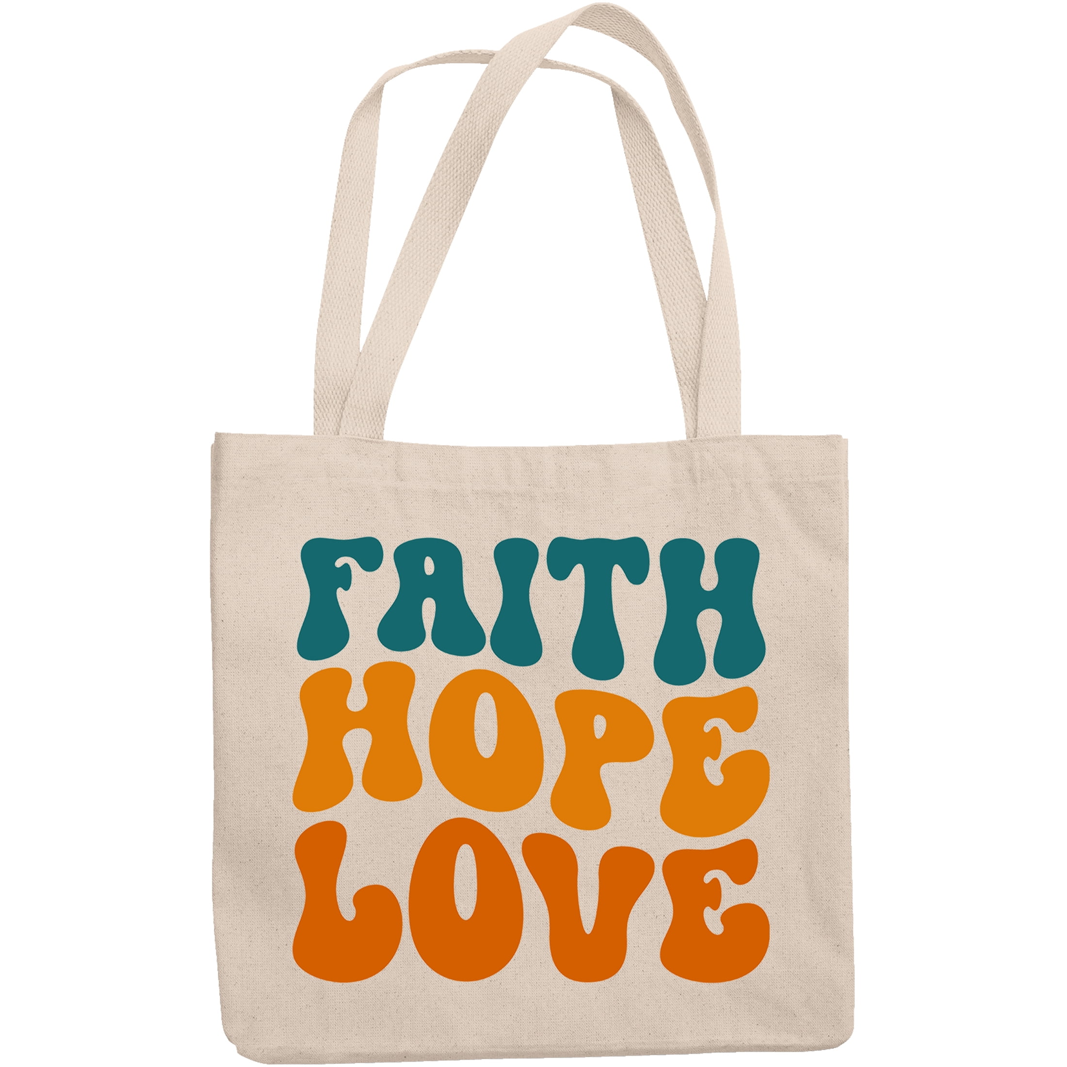 Faith, Hope, Love, Inspirational Christian Themed, Groovy Retro Wavy ...