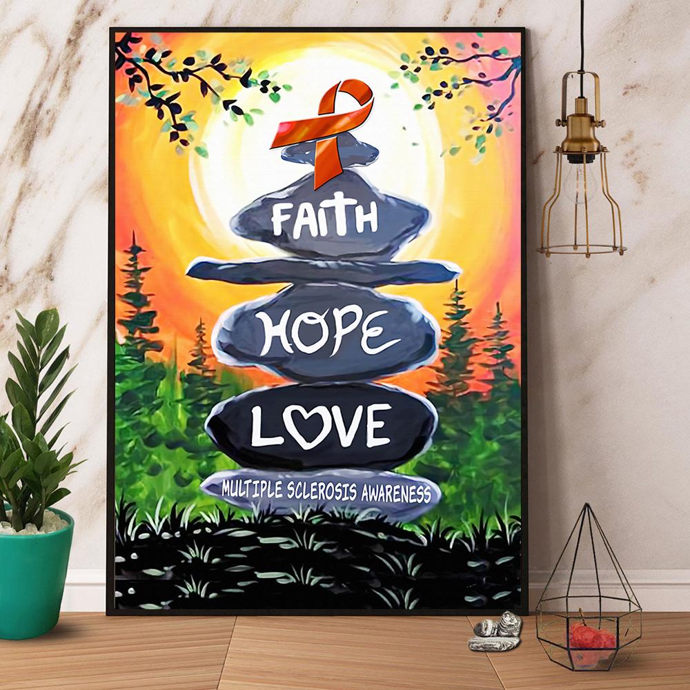 Faith Hope Love Multiple Sclerosis Awareness Paper Poster No Frame ...