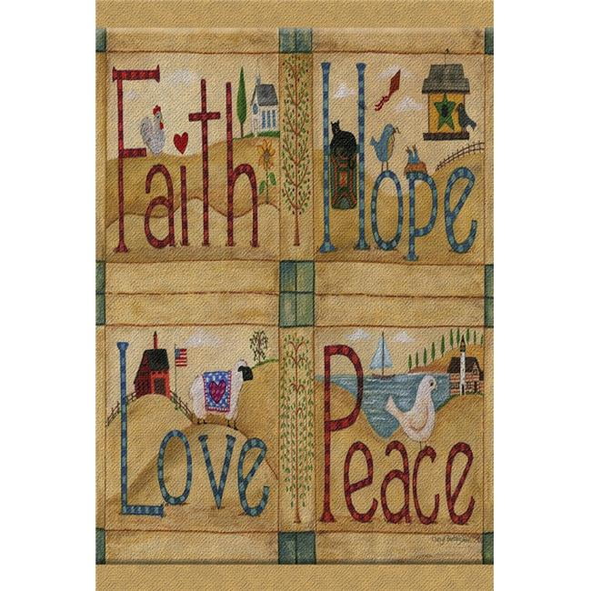 Faith Hope Love Peace House Flag - Walmart.com
