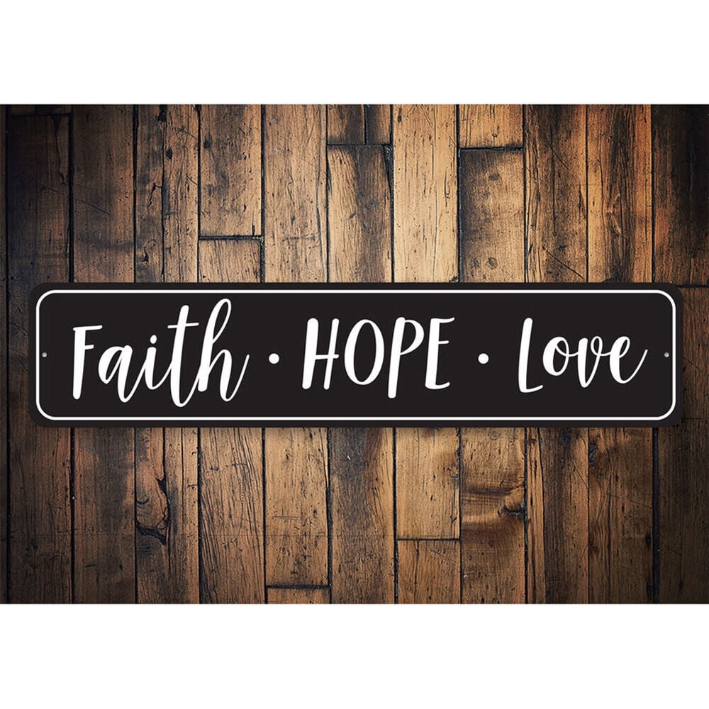 Faith Hope Love Sign, Inspirational Sign, Christian Wall Decor Metal ...