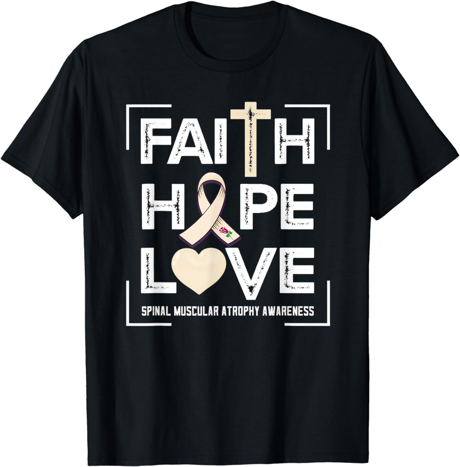 Faith Hope Love Spinal Muscular Atrophy Awareness T-Shirt - Walmart.com